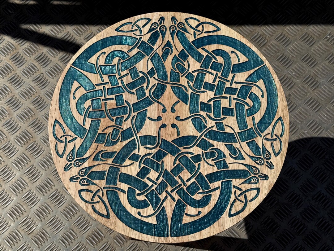Side Table • Jörmungandr – Midgard Serpent in Epoxy Resin • Nordic ...