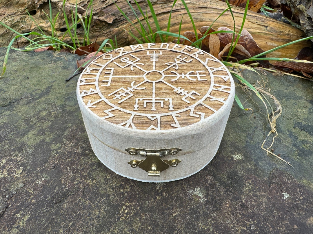 Yggdrasil-und Vegvisir, Pagan, Lebensbaum, Schatulle, Wicca, Wikinger ...