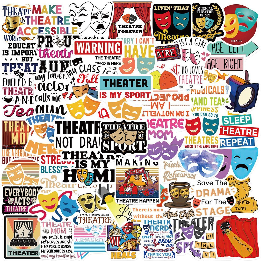 50 Theater Stickers Kawaii Funny Gift Waterproof Stickers Decals for ...