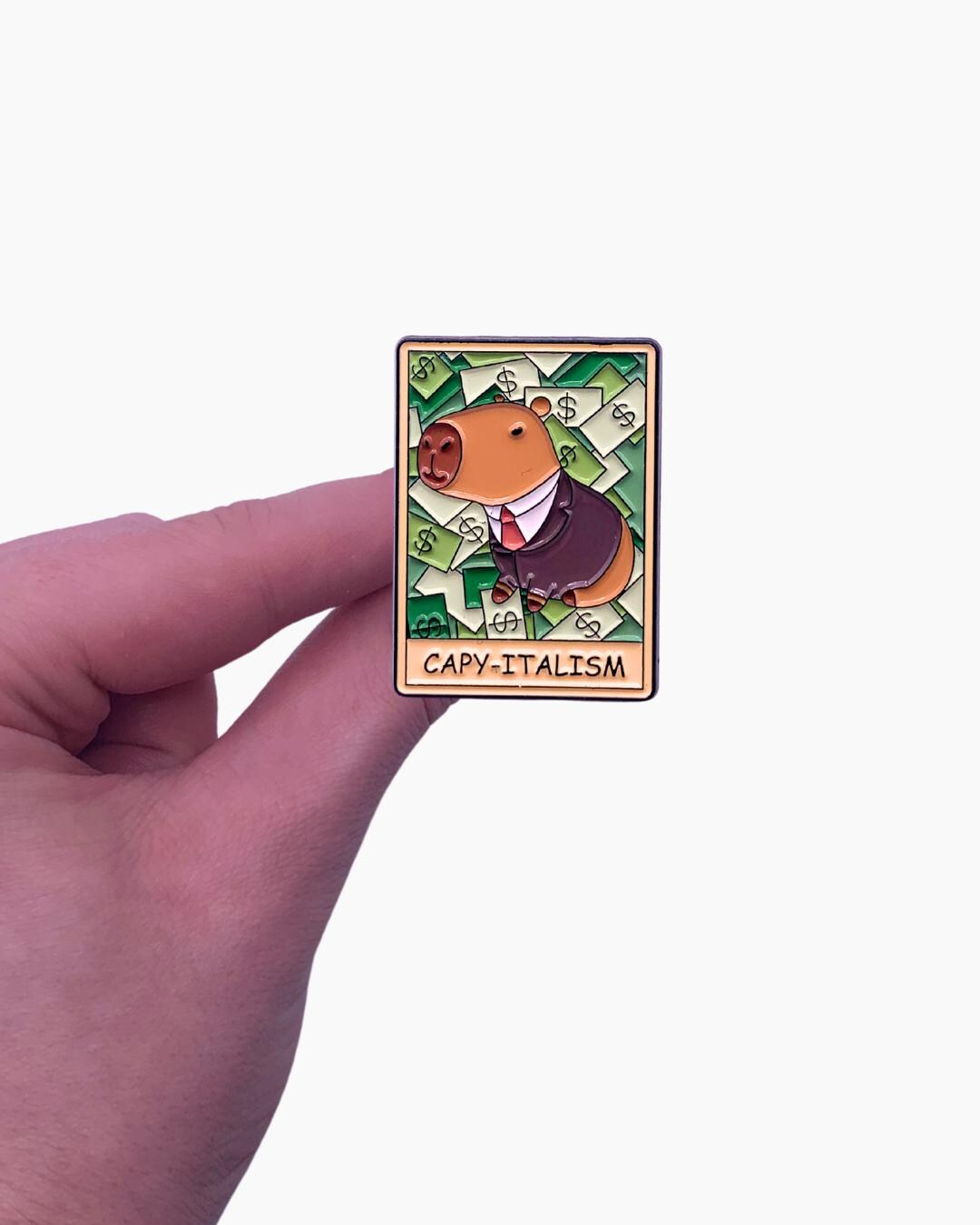 Enamel Pin - Capybara Capy-italism Cute Animal Accessory Kawaii Pin for ...