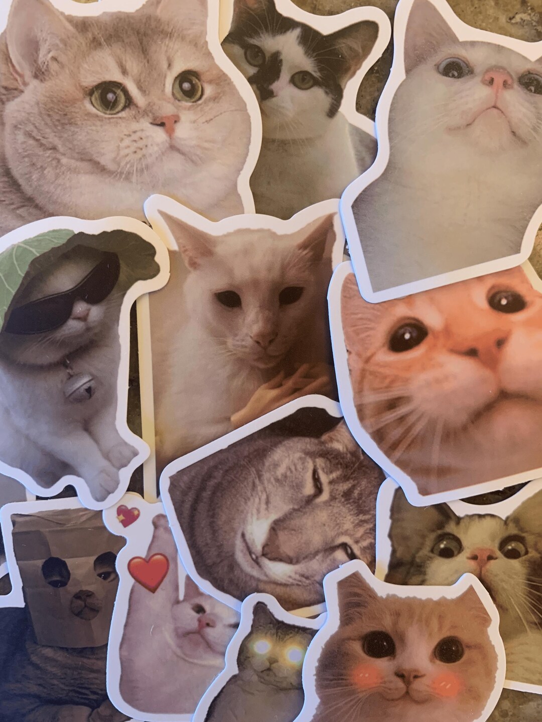 10-50 Pcs Meme Cat Stickers (1) Kawaii Funny Gift Waterproof Stickers ...