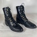6B Rare, Women's Vintage Black Justin Bull Hide Lace-up, Kiltie Boots ...