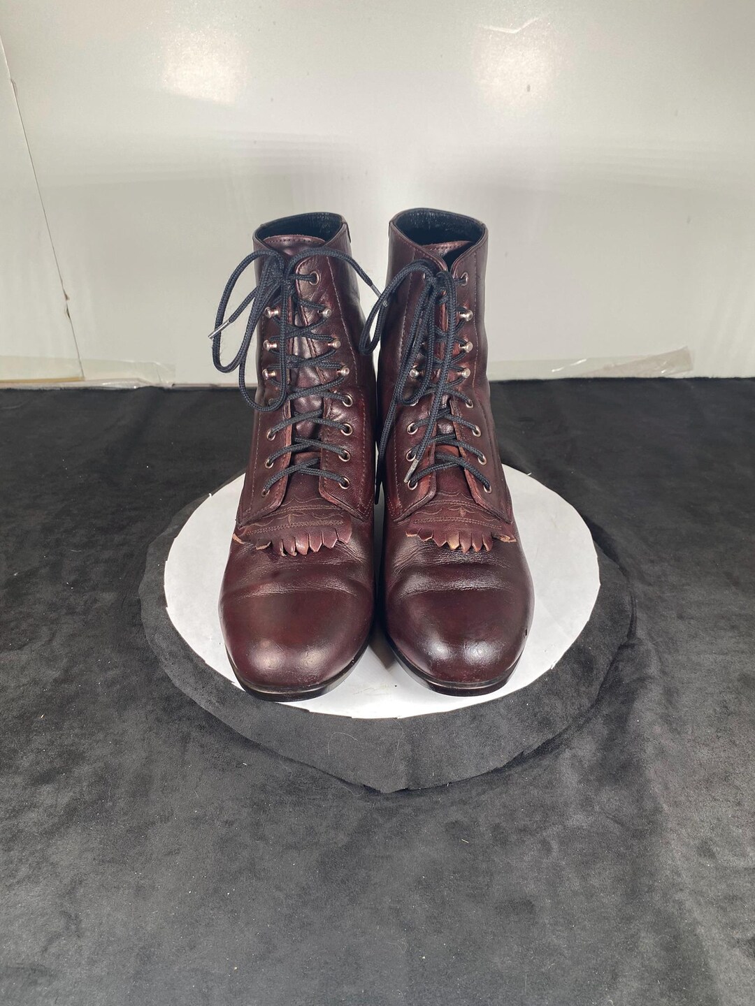 Women's Ariat, 7 Vintage Brown Leather Lace-up, Kiltie Boots, Steampunk ...