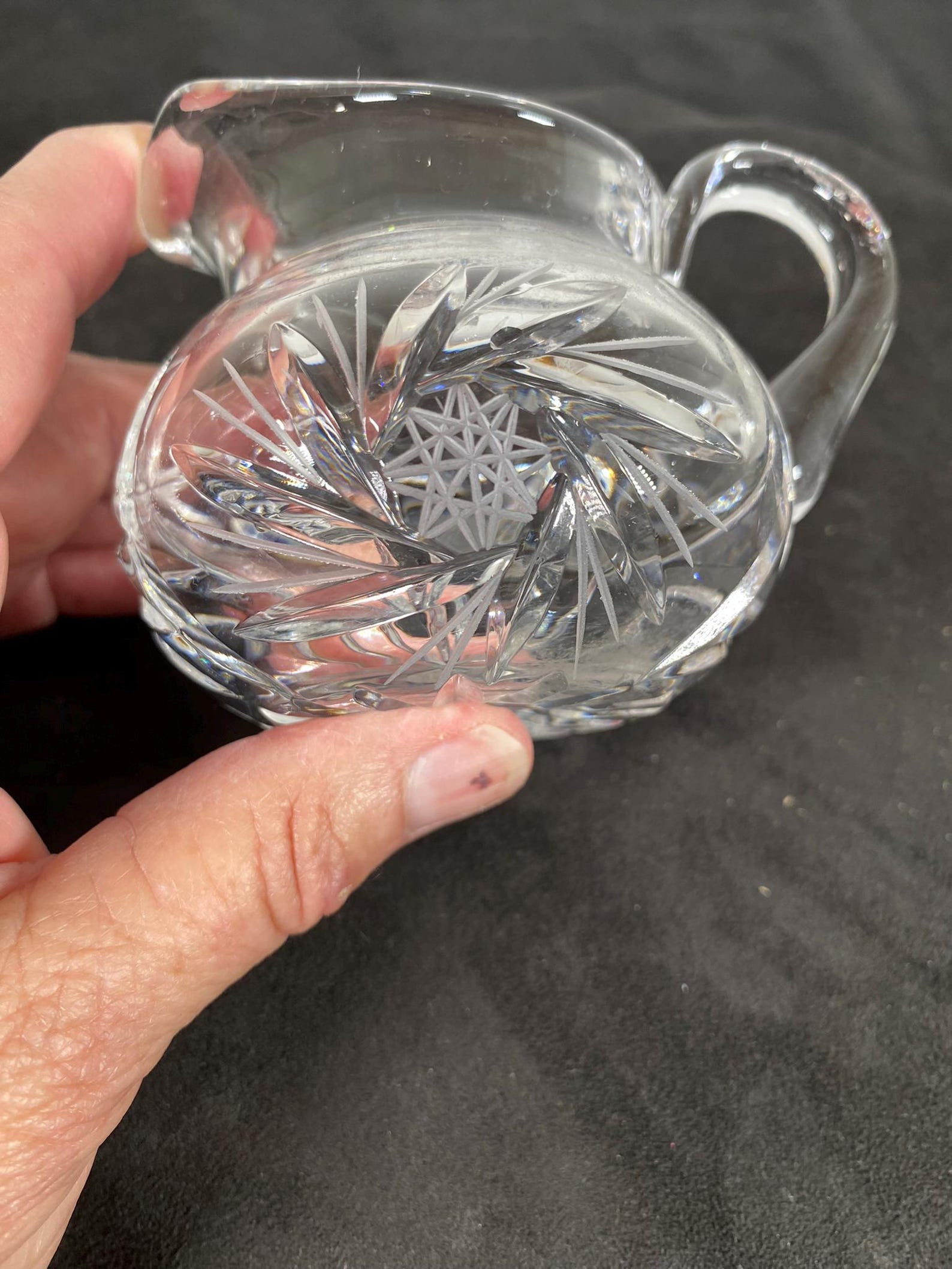 Anchor Hocking Star of David Sugar and Creamer Set With a Matching Tray ...