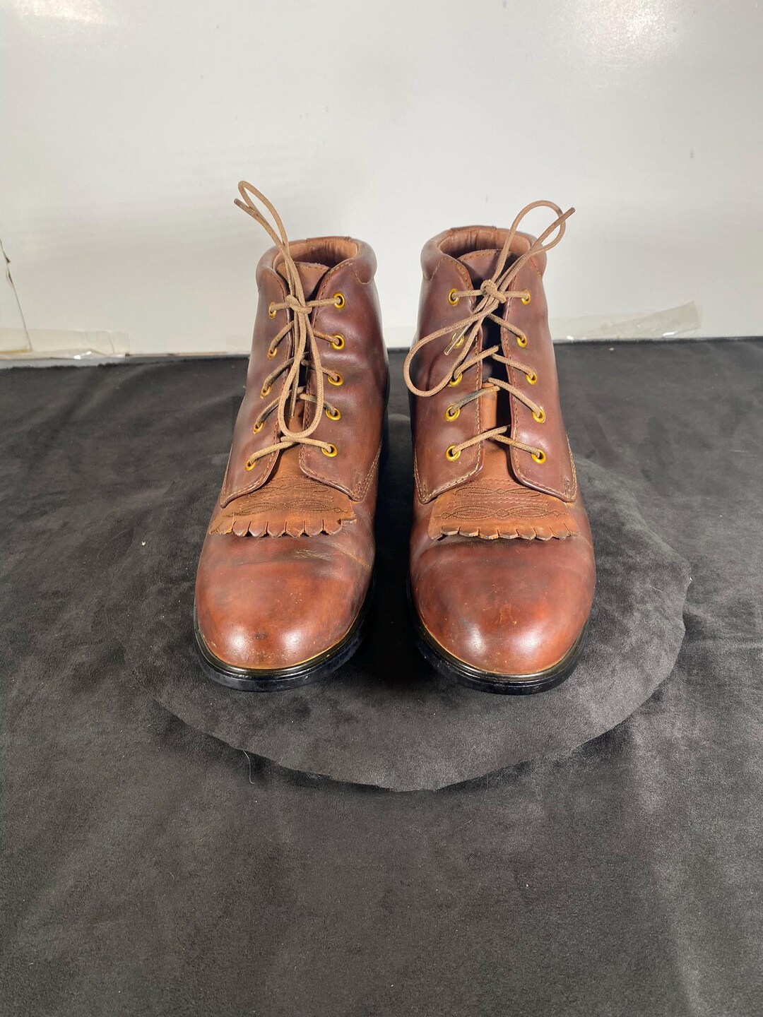 Women's Ariat, 7.5 Vintage Brown Leather Lace-up, Kiltie Boots ...