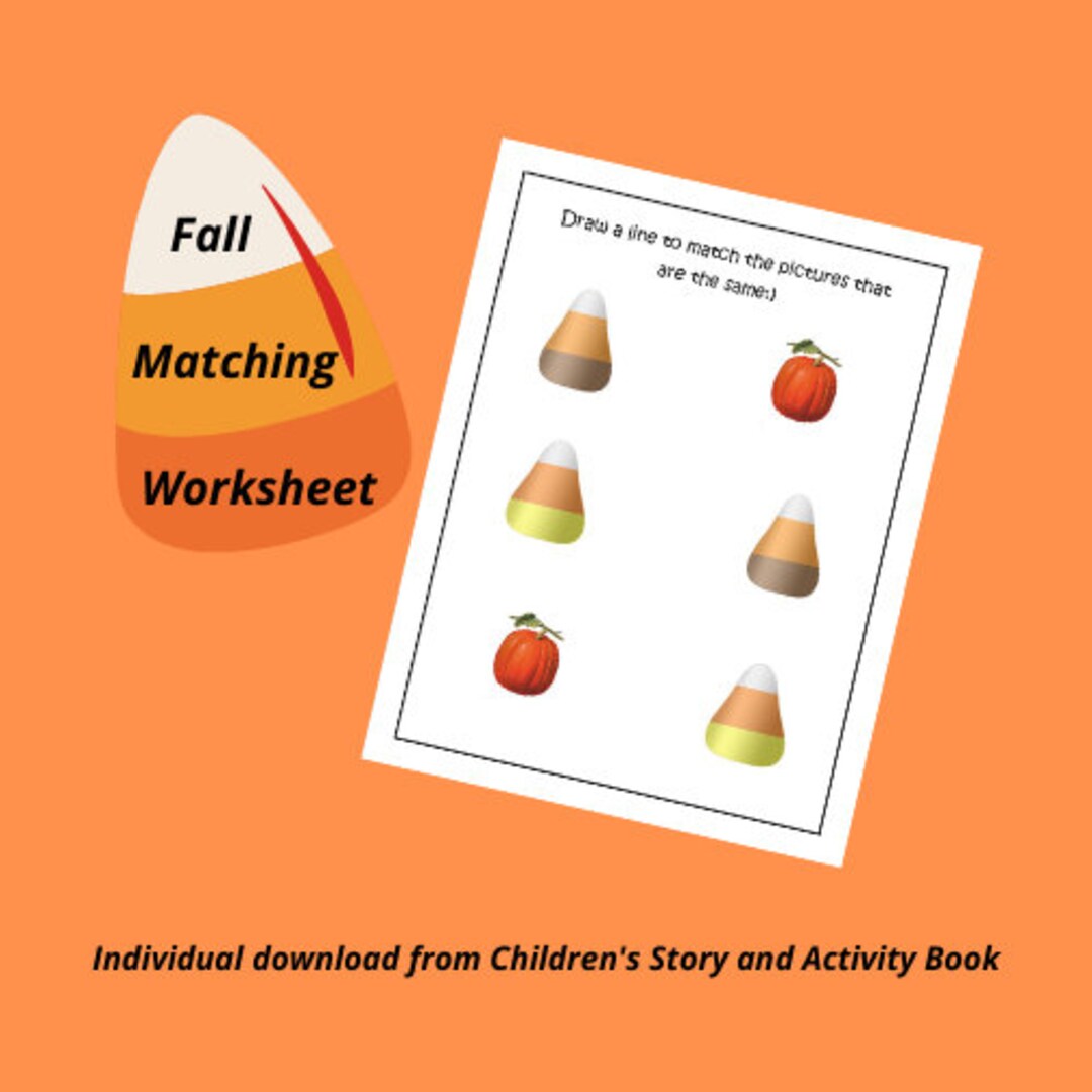 Matching Worksheet for Fall - Etsy