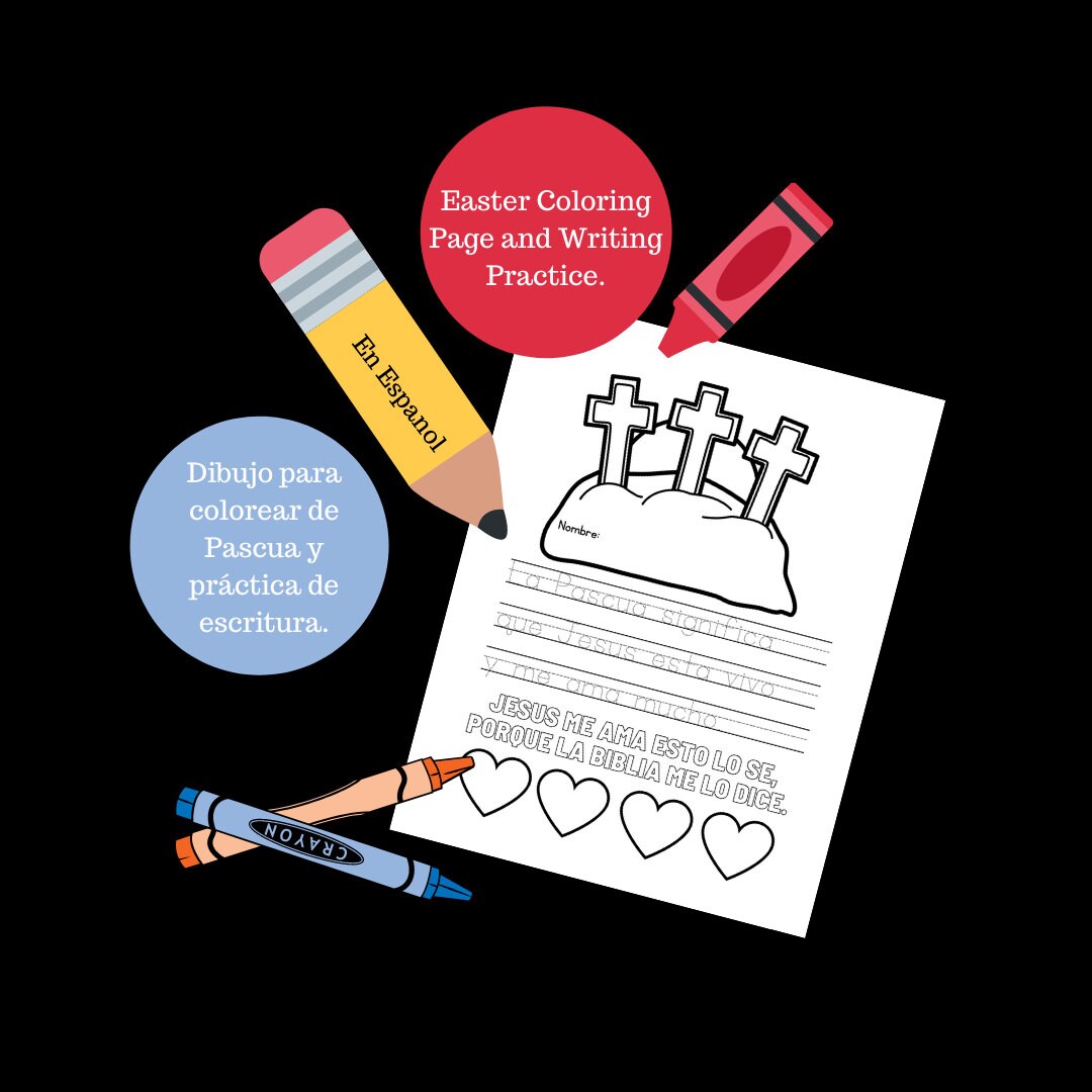 Dibujo Para Colorear De Pascua Y Práctica De Escritura - Easter ...