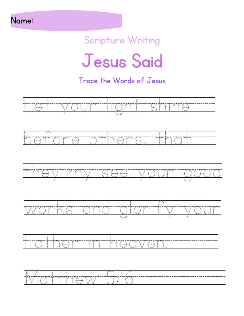 Five Scripture Writing Practice - Etsy