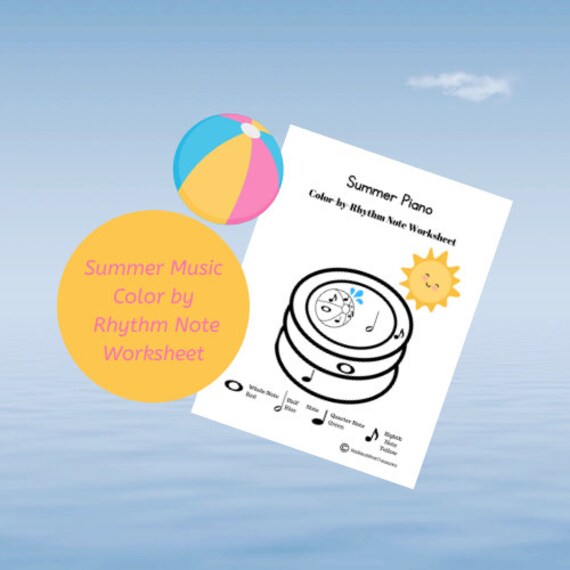 Summer Music Color-by-rhythm Worksheet | Etsy