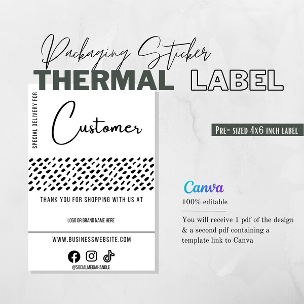 Thermal Labels V2 for Small Business Owners, Packaging Sticker Design ...