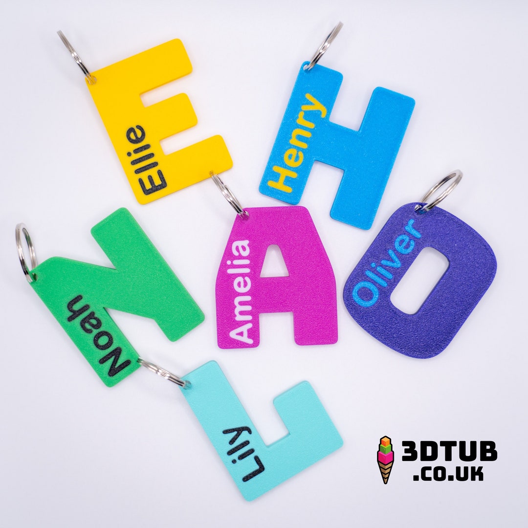 Letter Keyring - 3D Printed - Fully Personalised, Choose Any Number and ...