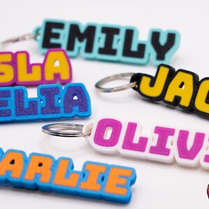 Two Colour 3D Printed Name Keychain / Keyring Fully Personalised ...