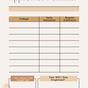 2025 High School Senior Student College Application Planner and ...