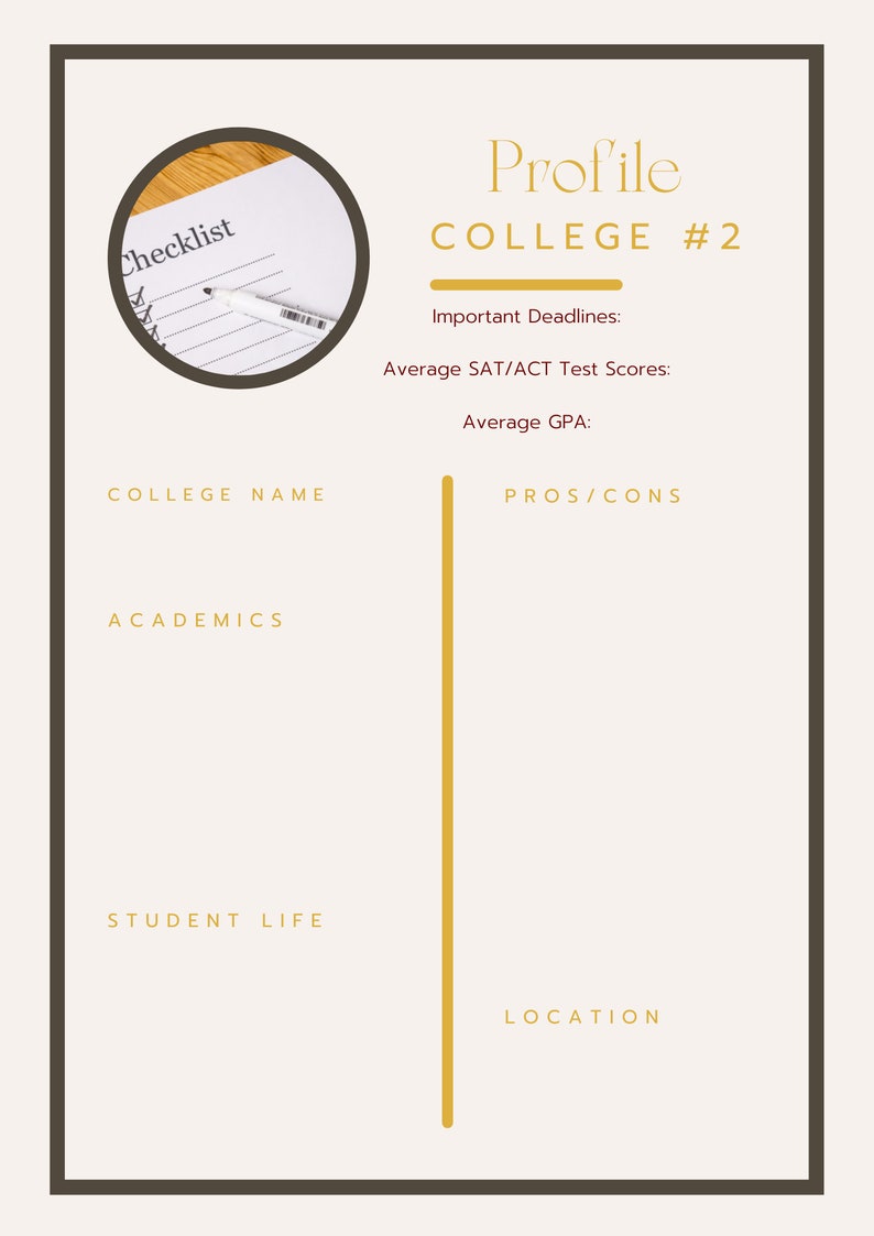 2025 High School Senior Student College Application Planner and ...