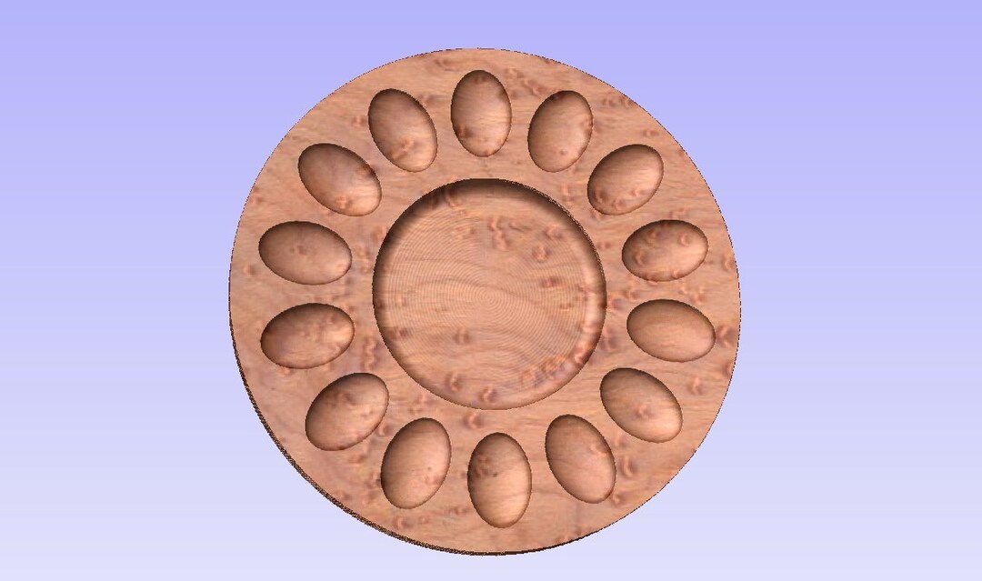 12" Round Deviled Egg Tray W/ Large Center Pocket Cnc Files (CNC Files ...