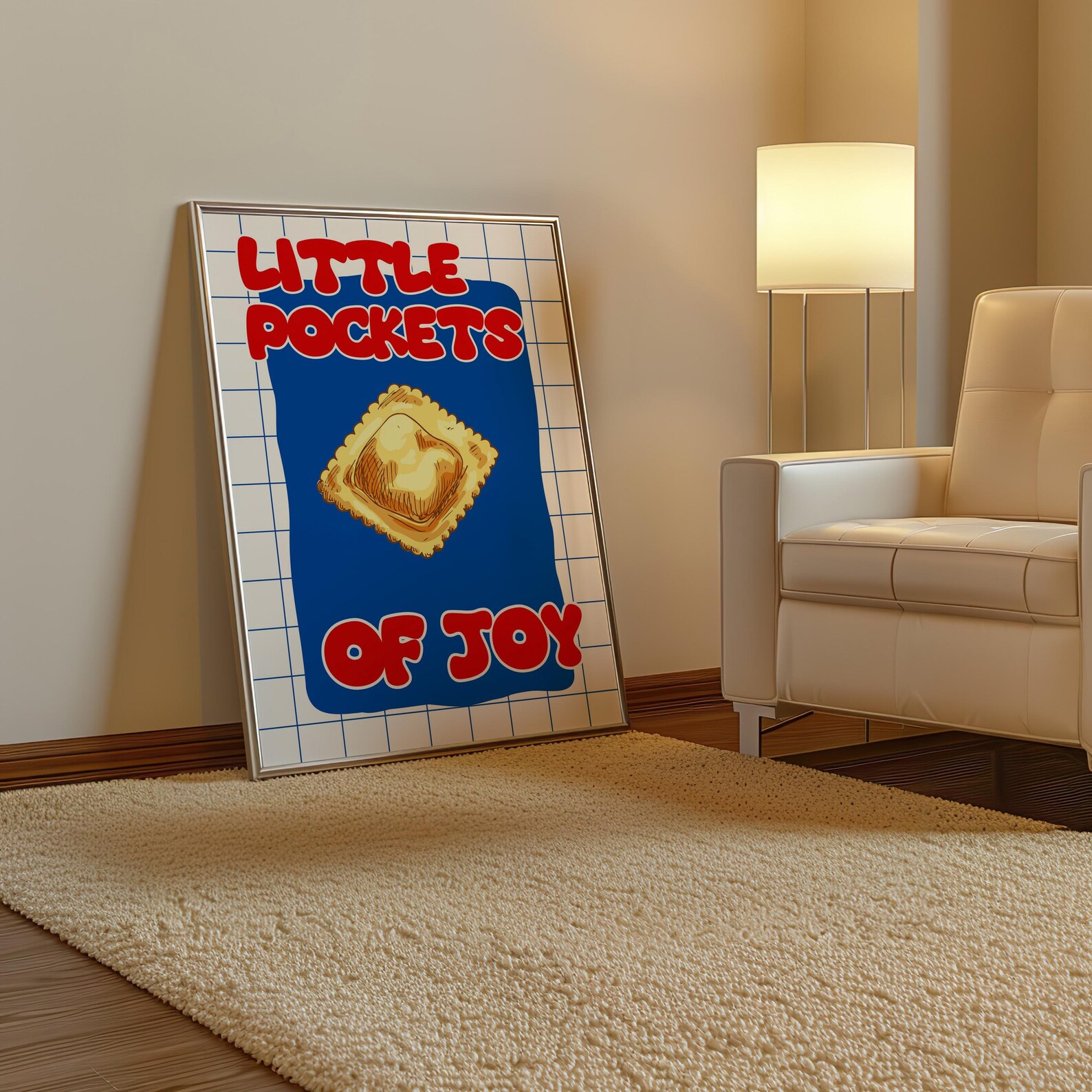 Pasta Wall Art, Ravioli Kitchen Art Print, Little Pockets of Joy, Pasta ...