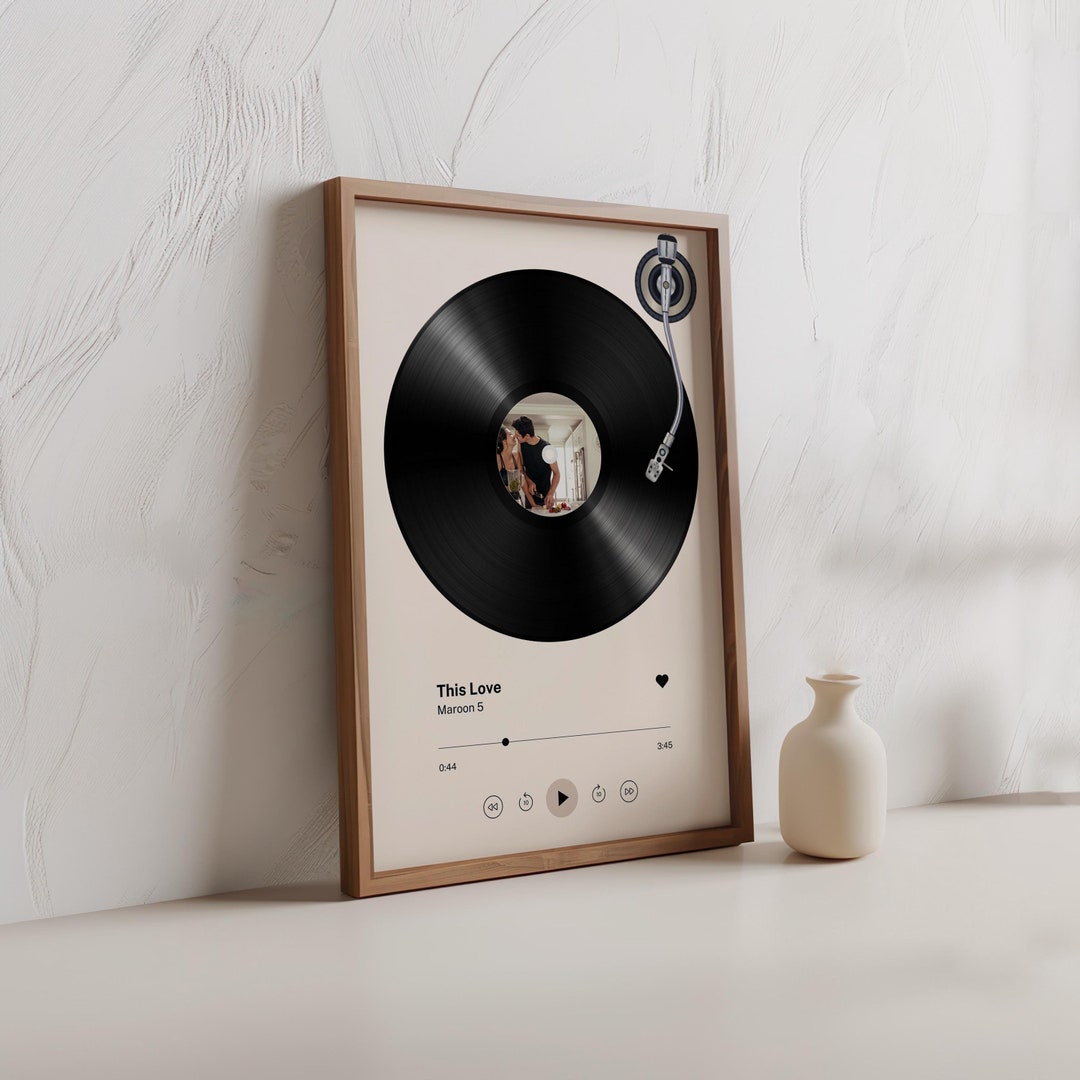 Personalized Vinyl Record With Photo Print, Custom Vinyl Record, Framed ...