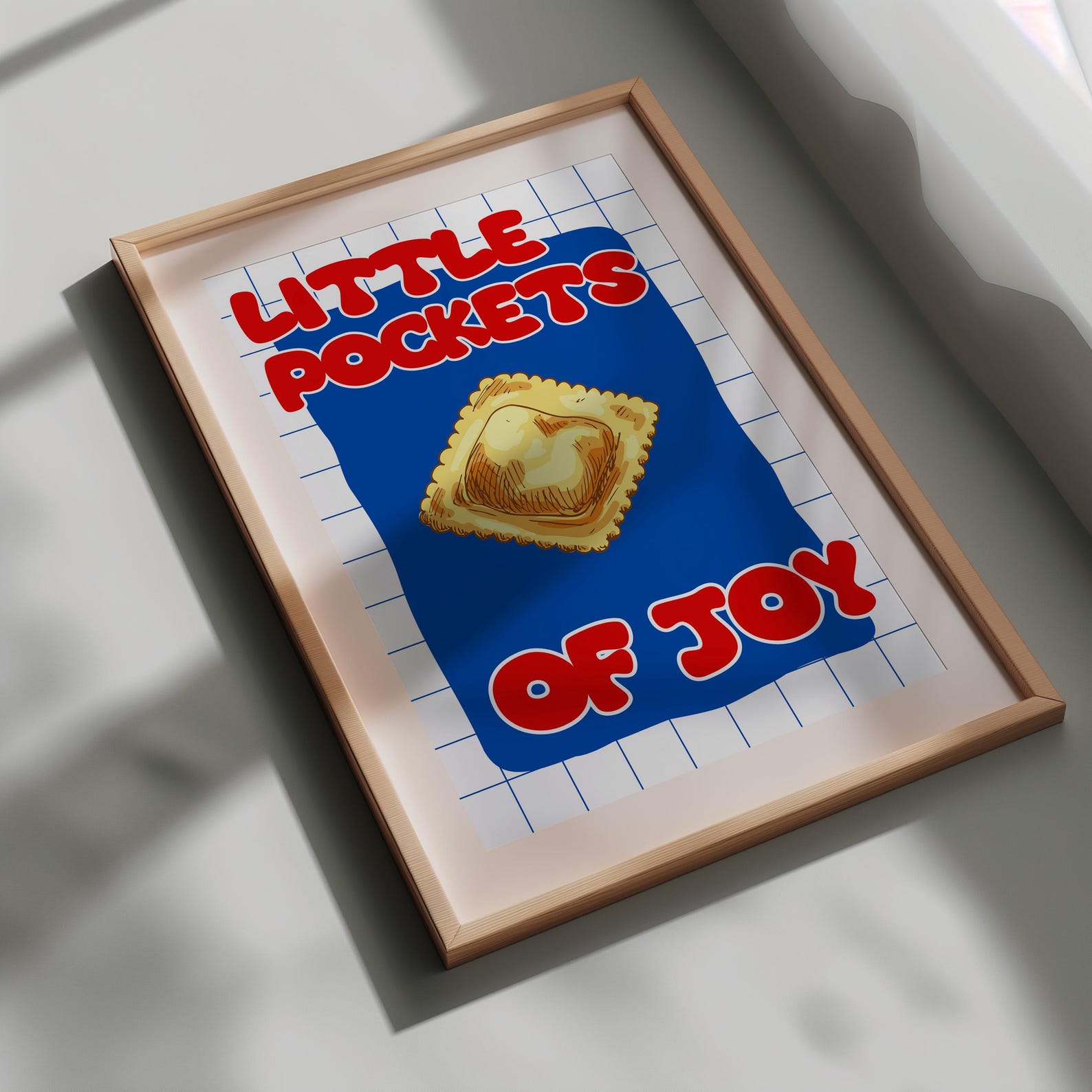 Pasta Wall Art, Ravioli Kitchen Art Print, Little Pockets of Joy, Pasta ...