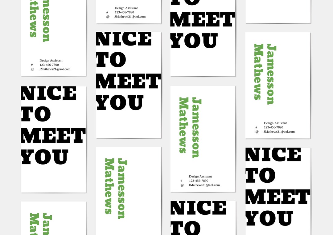 Nice to Meet You Business Card Template, Digital Printable Templett - Etsy