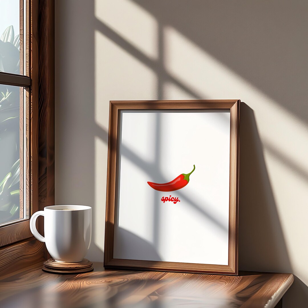Kitchen Wall Art, Spicy Chili Pepper Print, Minimalist Kitchen Decor ...