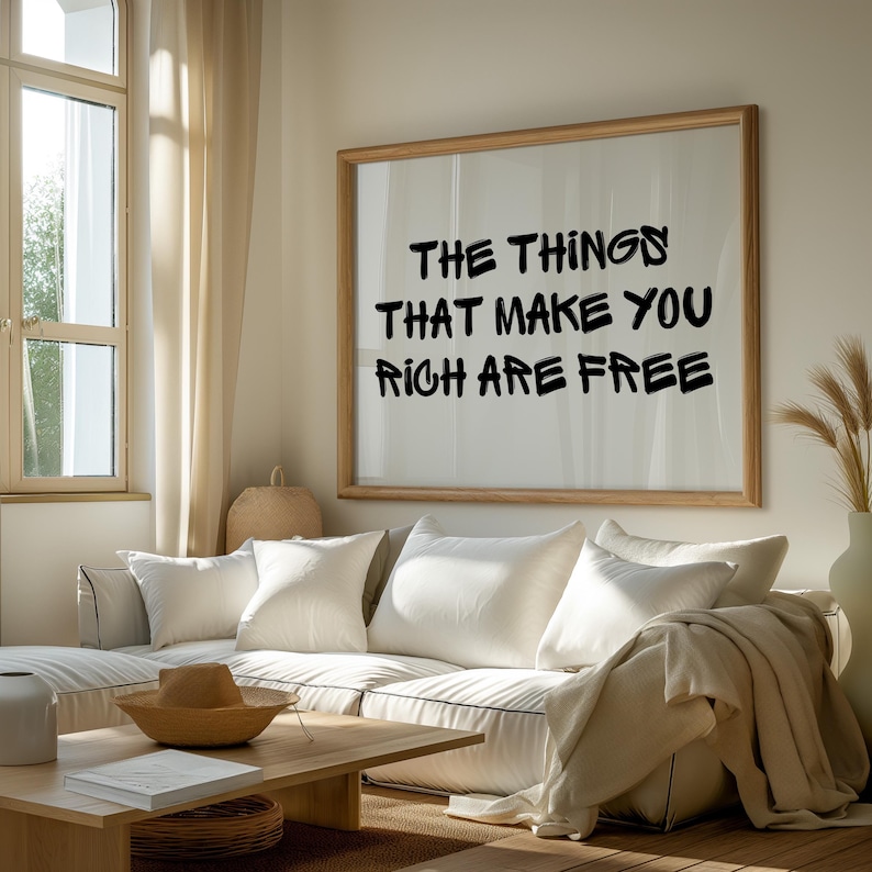 The Things That Make You Rich Are Free Print, Graffiti Style Landscape ...