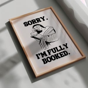 Fully Booked Wall Art Print, Home Library Poster, Book Lover Gift, Cozy ...