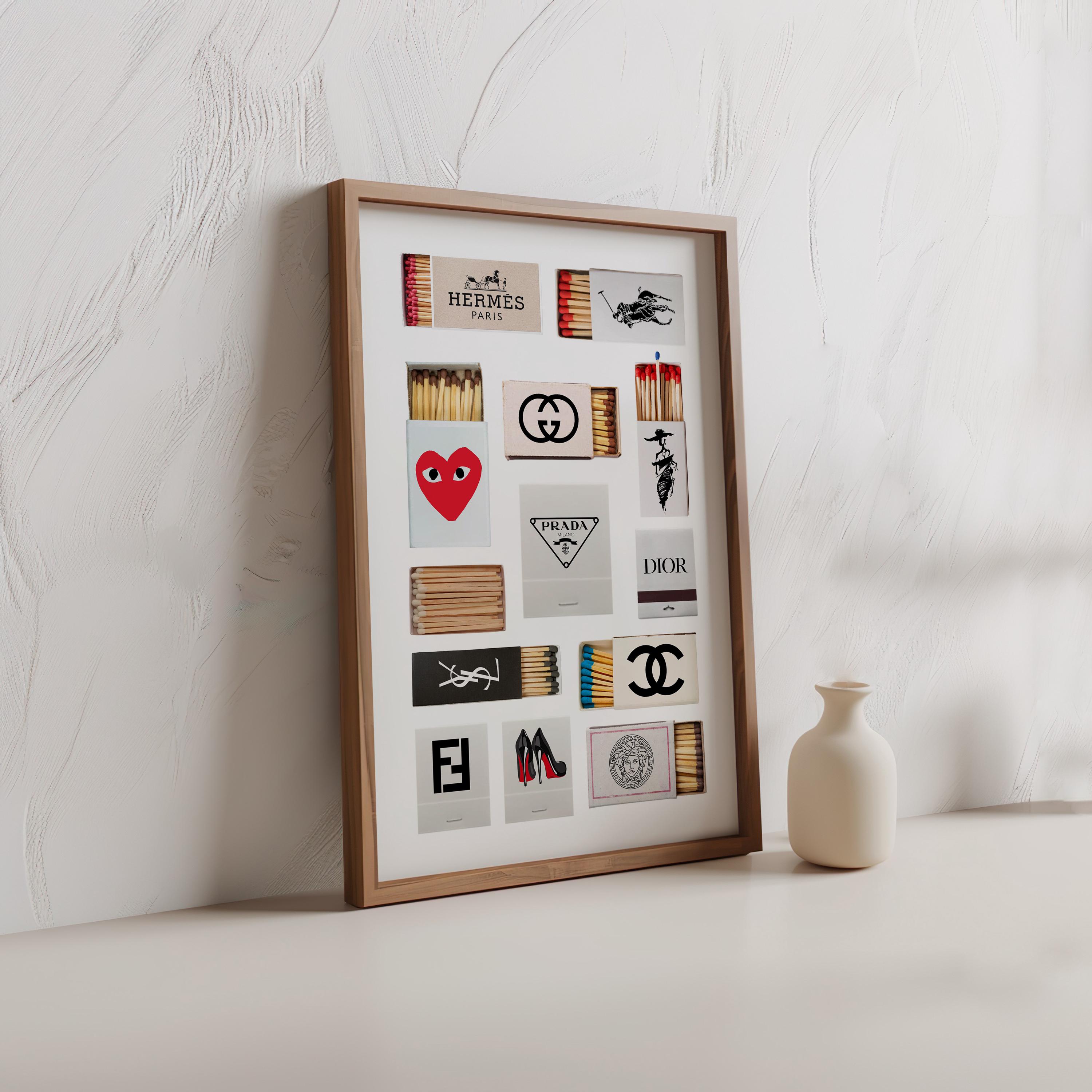 Vintage Matchbox Print - Fashion Logos Print - Retro Matchbook Wall Art ...