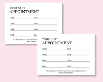 Multiple Appointment Reminder Cards - Etsy