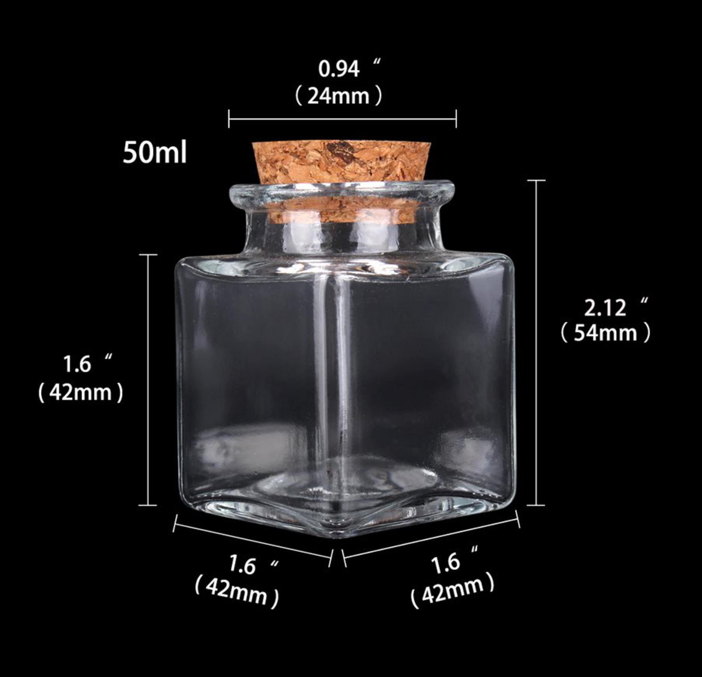 Square Jars Large and Small Glass Jars With Cork - Etsy