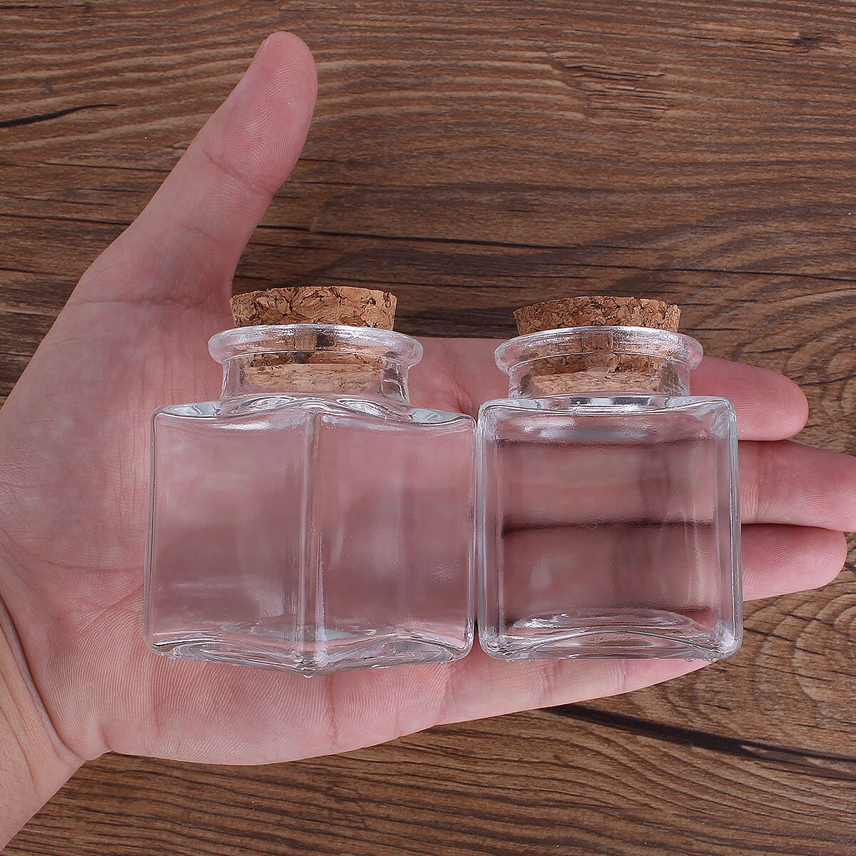 Square Jars Large and Small Glass Jars With Cork - Etsy