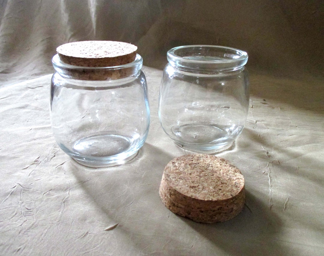 Small Jar With Cork - 5oz - Wide Mouth - Round - Etsy