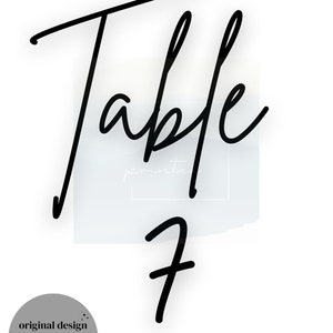 Wedding Table Number Template Design, Printable Wedding Table Numbers ...