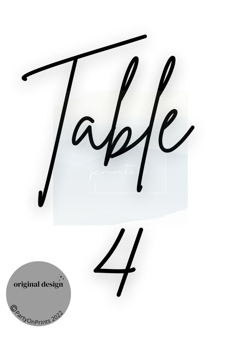 Wedding Table Number Template Design, Printable Wedding Table Numbers ...