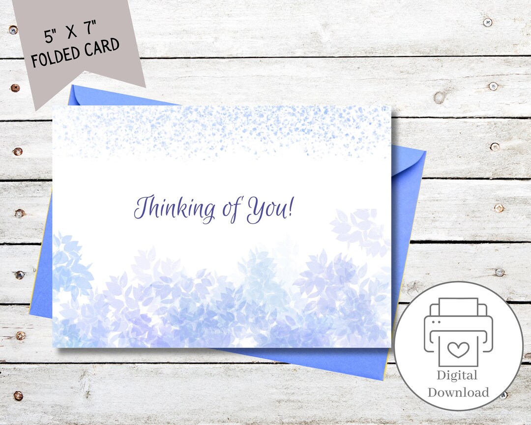 Thinking of You Printable Card / Instant Download PDF / - Etsy