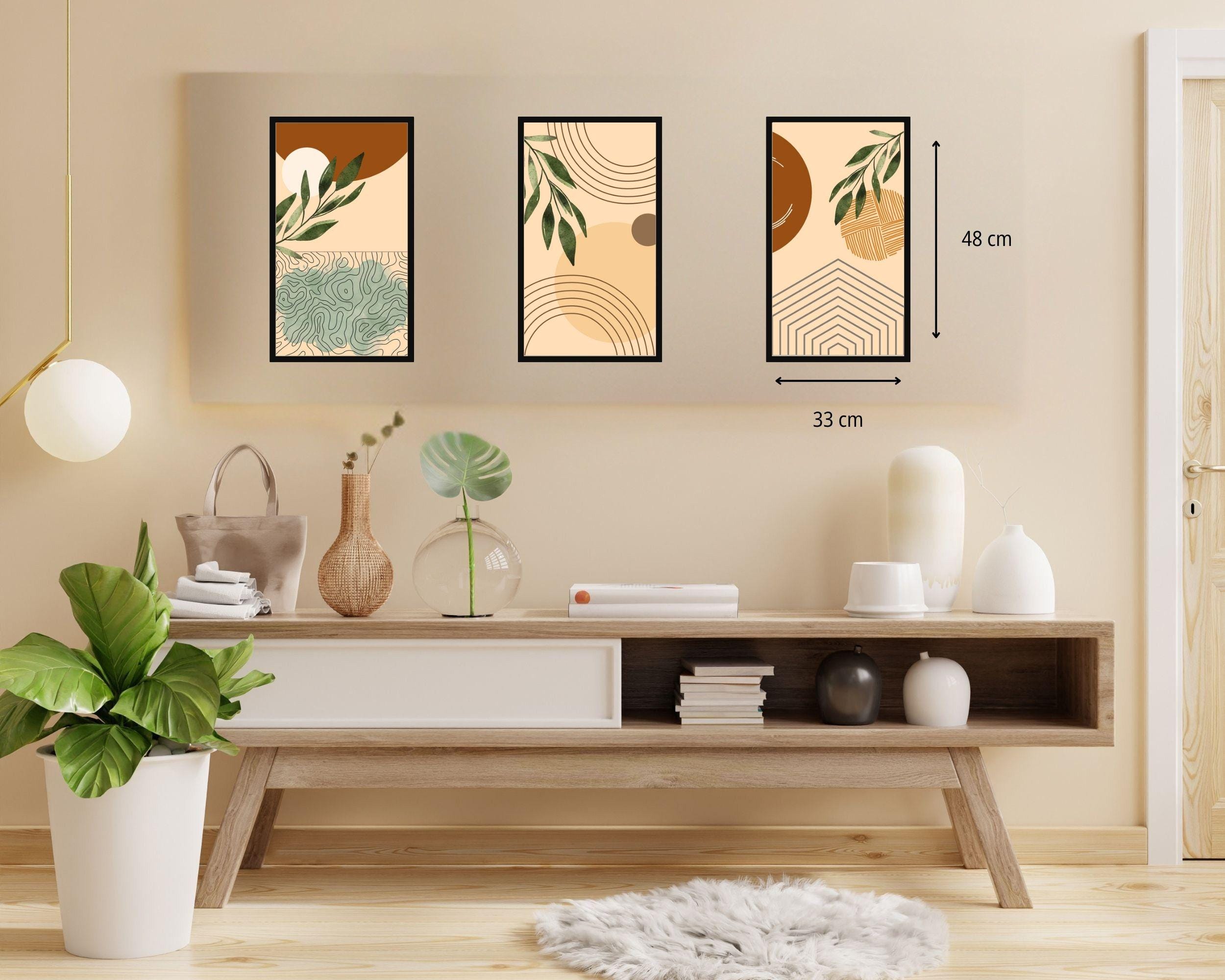 Digital Wall Design Pictures 3 Pieces Frameless Ready to Print. 33x48 ...