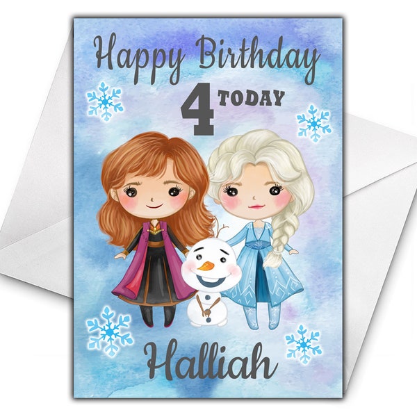 Frozen Birthday Card - Etsy UK