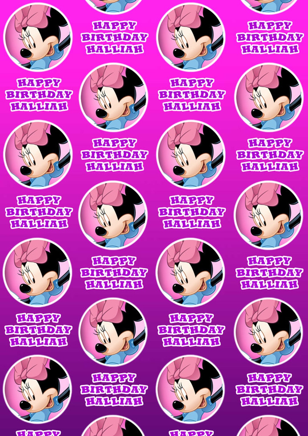 2 X MINNIE MOUSE Personalised Birthday Wrapping Paper Disney - Etsy