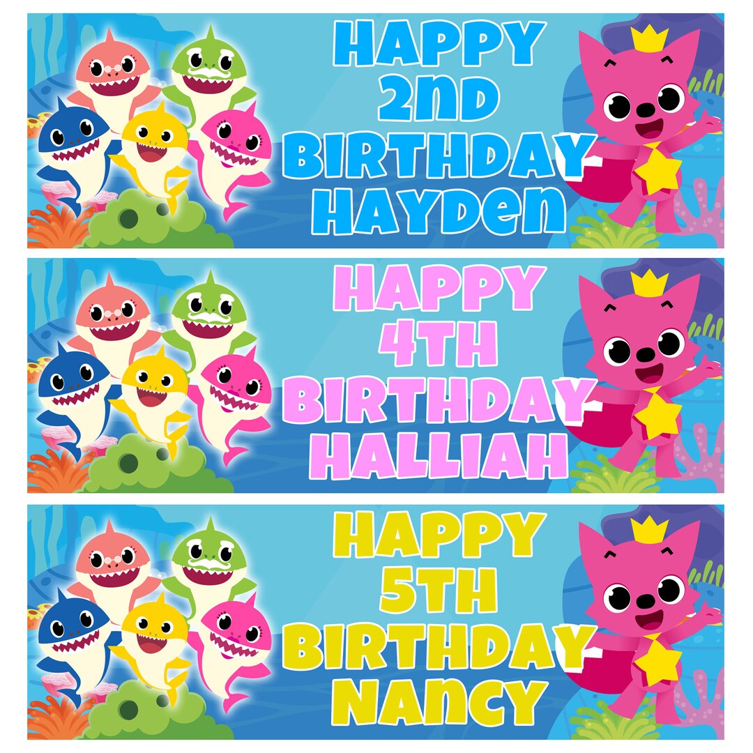 2 X BABY SHARK Personalised Birthday Banners Baby Shark - Etsy