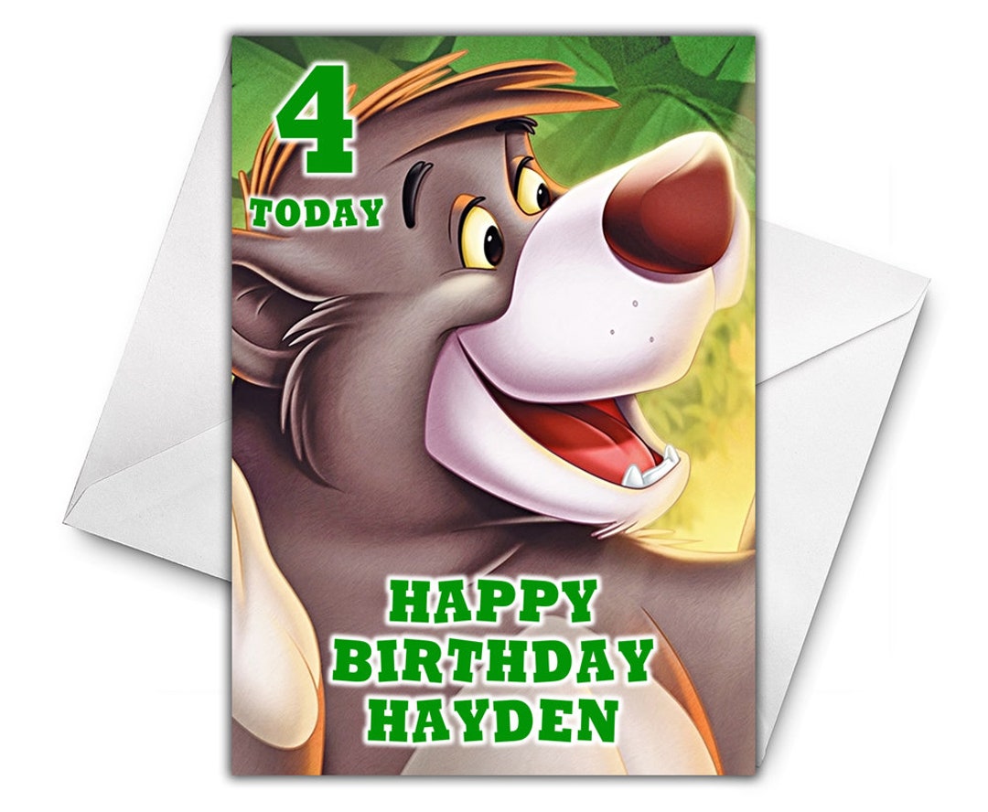 BALOO JUNGLE BOOK Personalised Birthday Card Disney Greetings Card ...