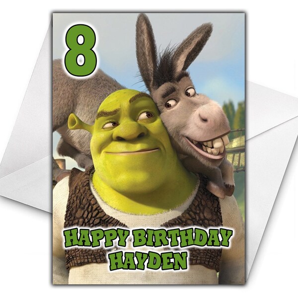 Shrek Birthday Card - Etsy UK