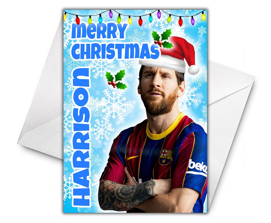 LIONEL MESSI Personalised Christmas Card Lionel Messi - Etsy UK
