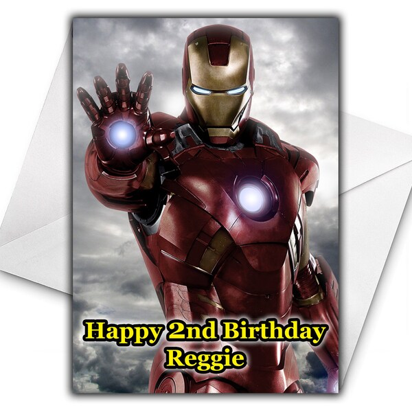 Personalised Iron Man Birthday Card - Etsy UK