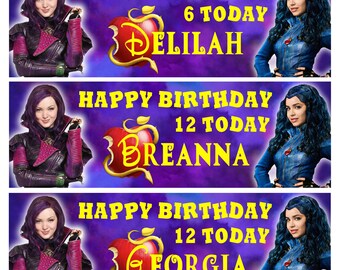 Descendants Birthday Banner - Etsy
