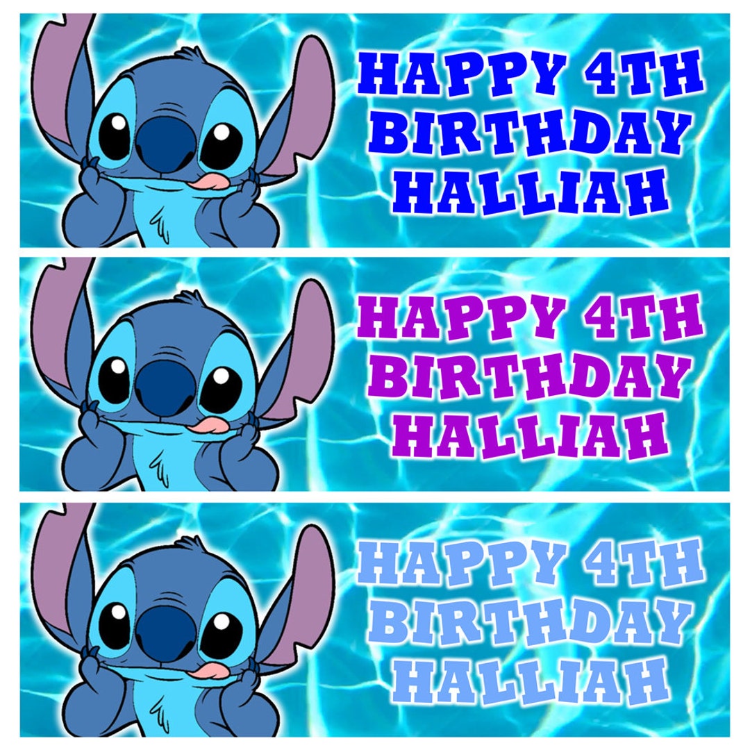 2 X STITCH Personalized Birthday Banners Disney Stitch Personalized ...