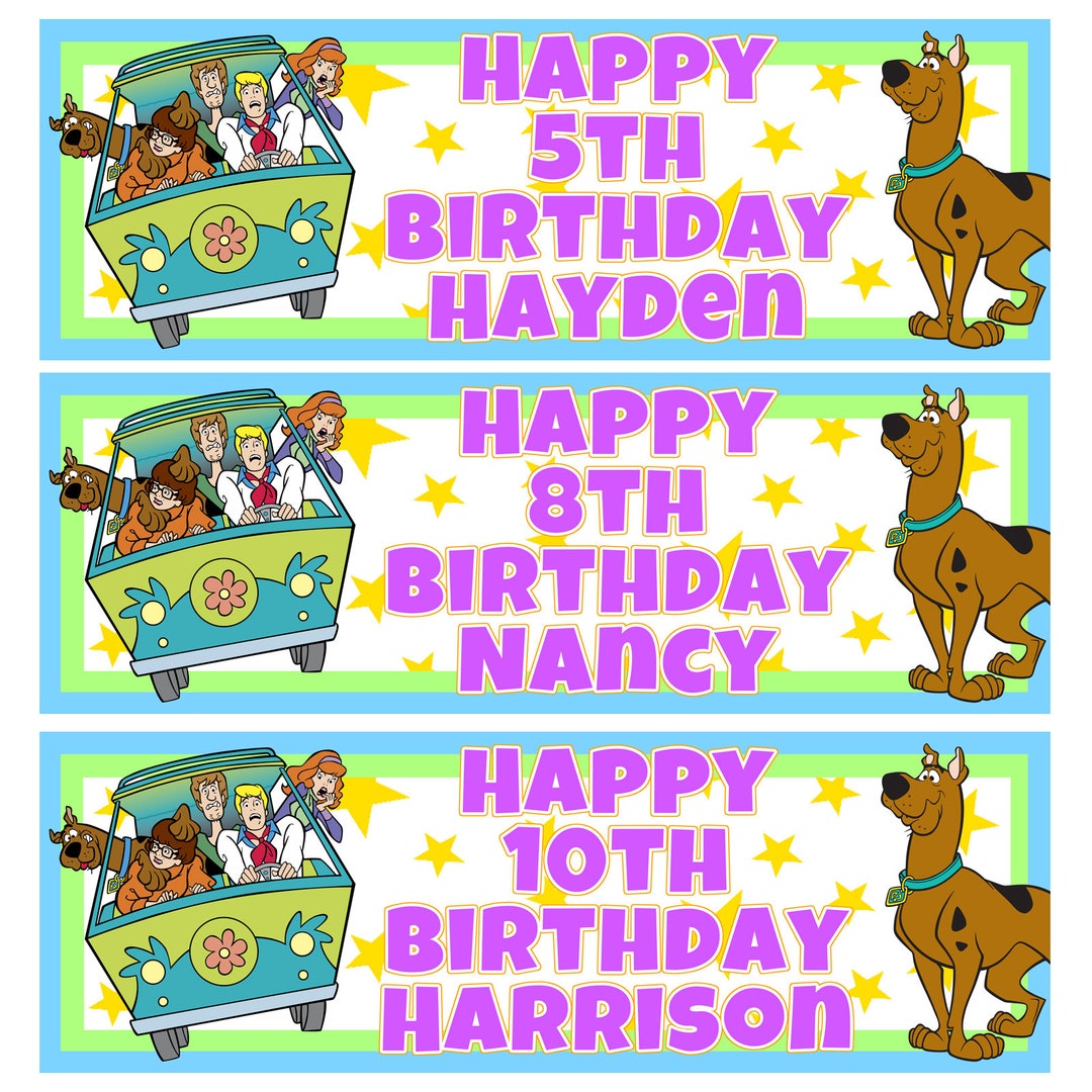 2 X SCOOBY DOO Personalised Birthday Banners Scooby Doo - Etsy