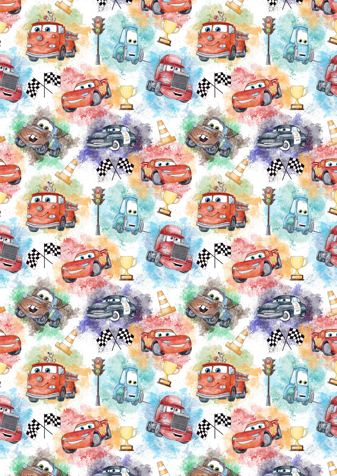 2 X DISNEY CARS Birthday Wrapping Paper Disney's Cars Gift Wrap Disney ...
