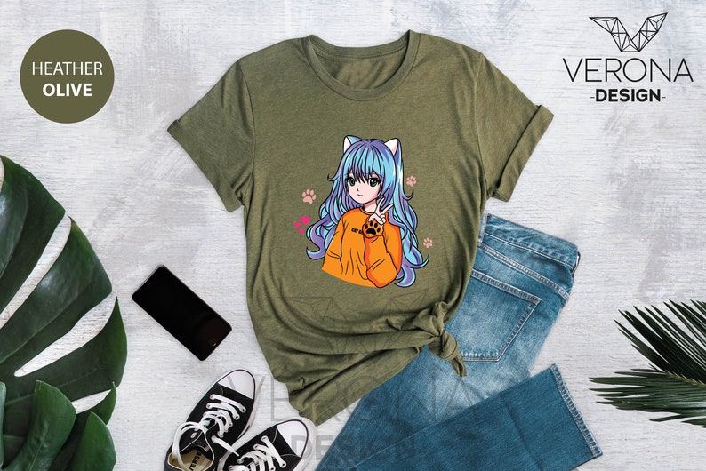 Cat Girl Shirt Anime Girl Shirt Anime Girl T T For Etsy