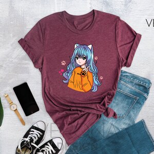 Cat Girl Shirt Anime Girl Shirt Anime Girl Gift Gift for - Etsy