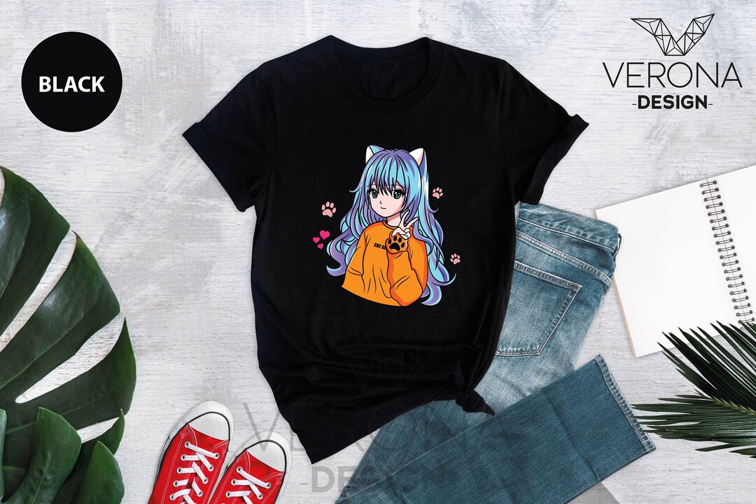 Cat Girl Shirt Anime Girl Shirt Anime Girl T T For Etsy