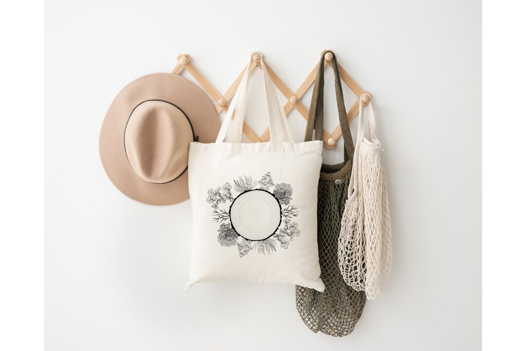 Lichen, Mushroom Ring, Cottagecore Bag, Botanical Tote, Gardening Tote ...